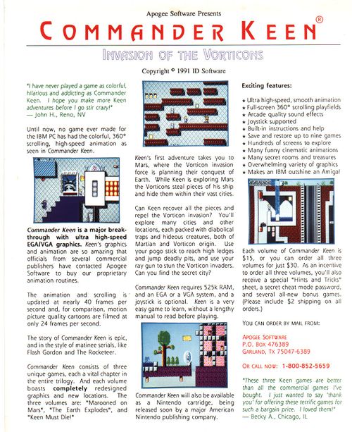 Keen: Vorticons Development - KeenWiki